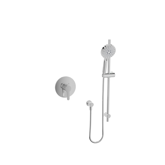 Pressure balanced shower faucet with hand shower with slide bar ...